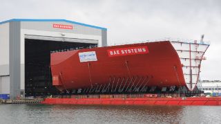 6,000 Tonne carrier block prepares to leave Portsmouth